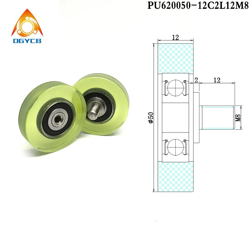 1Pcs-50mm-Polyurethane-External-Screw-Thread-Bearing-PU620050-12C2L12M8 ...