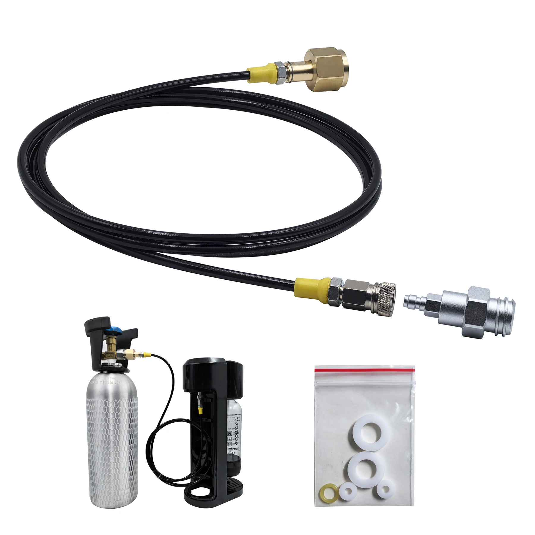 Soda Water Accessories W21.8-14 G3/4 CGA320 To External CO2 Tank ...