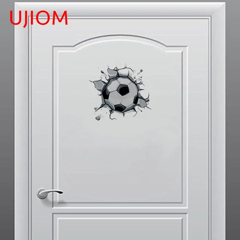 UJIOM-13cm-X-11-9cm-Football-Crack-Wall-Sticker-3D-Tear-Painting-Decal ...