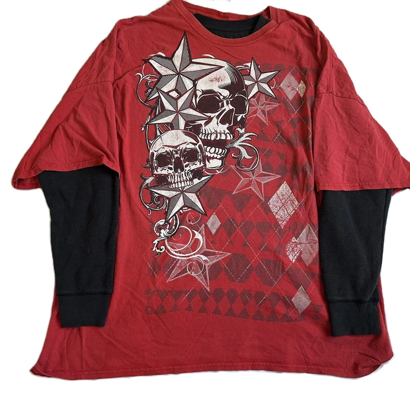 90s-Vintage-Women-Graphic-T-shirt-Cyber-Y2K-Grunge-Skull-Emo-Star-Tee ...