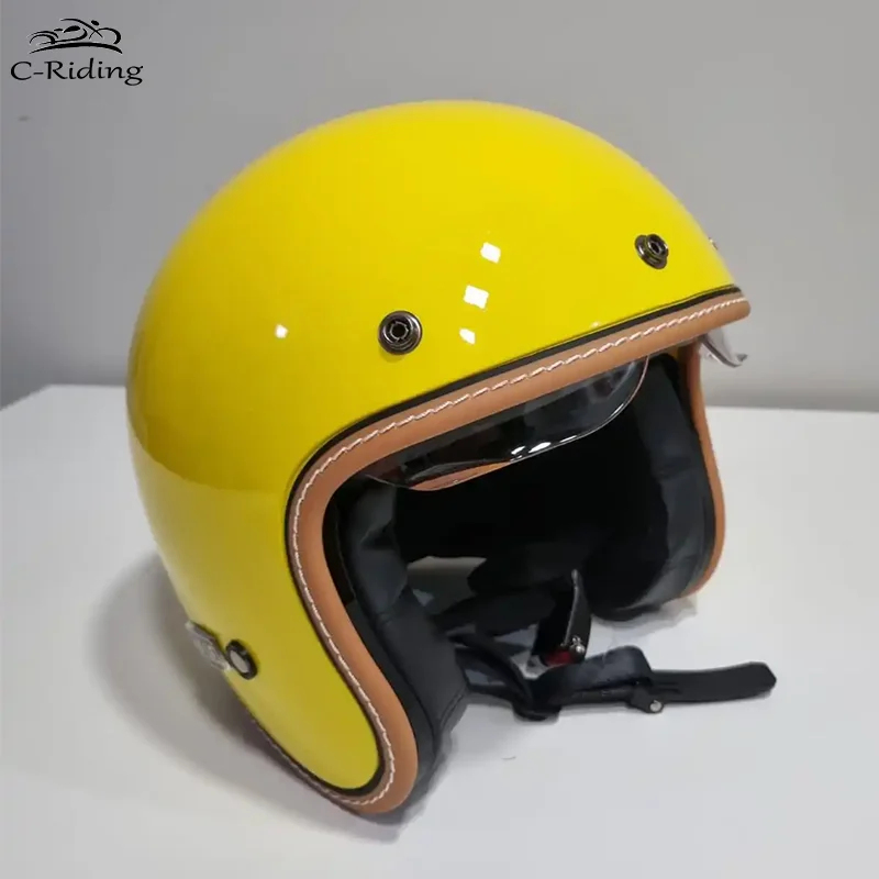 Jet Helmet Open Face Helmets for Motorcycle Moto Racing Men Women 3/4 ...
