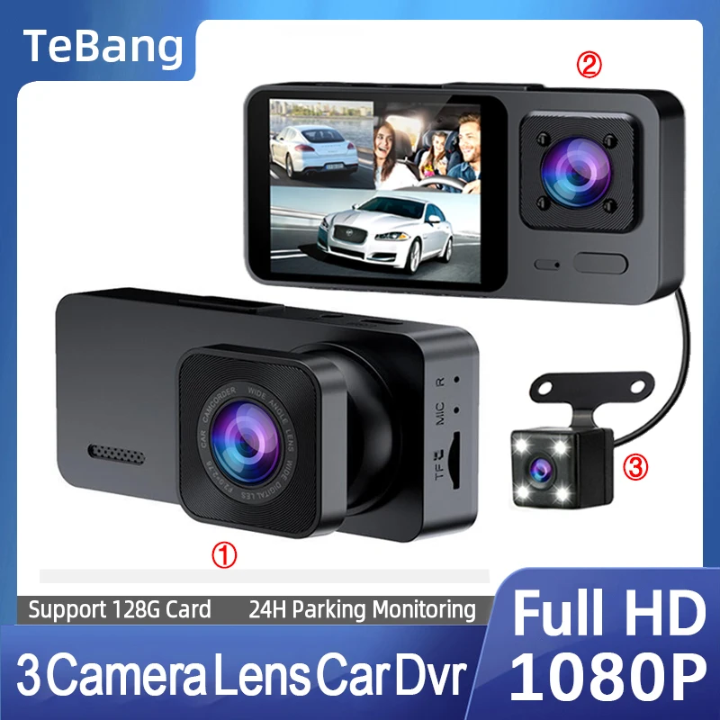 3-Channel-Lens-Dash-Cam-Three-Way-Car-DVR-Inside-Vehicle-Camera-DVRs ...