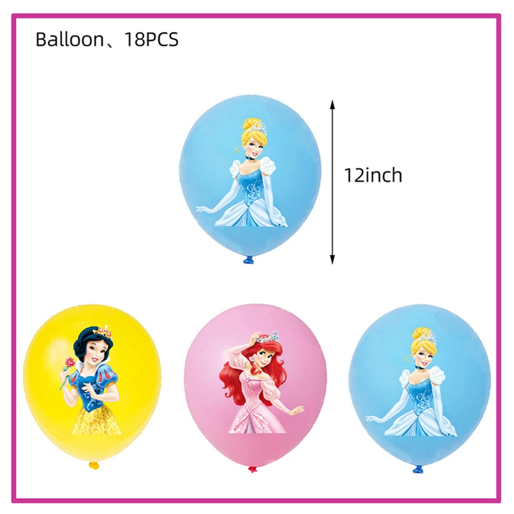 Suministros de decoración para fiestas de cumpleaños de princesas de Disney, platos de papel ...