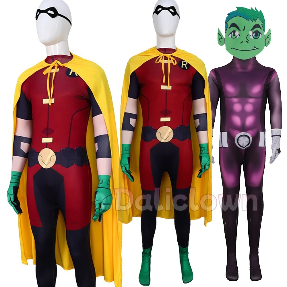 Disfraz de Teen Tim Drake Robin Damian Wayne BeastBoy, disfraz de ...
