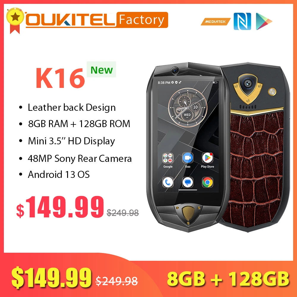 OUKITEL-K16-Mini-Communication-Device-8GB-128GB-48MP-Camera-Android-13 ...