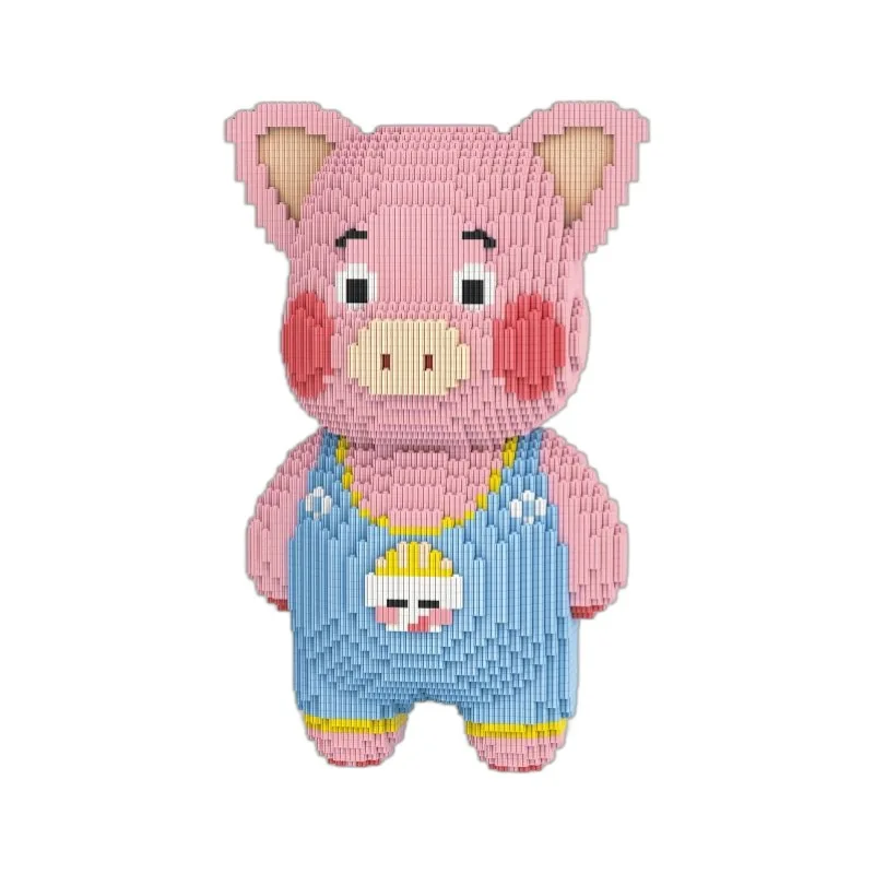 Kawaii-Building-Block-Animal-Pink-Pig-Model-Assembled-Magic-Bricks-Toy ...