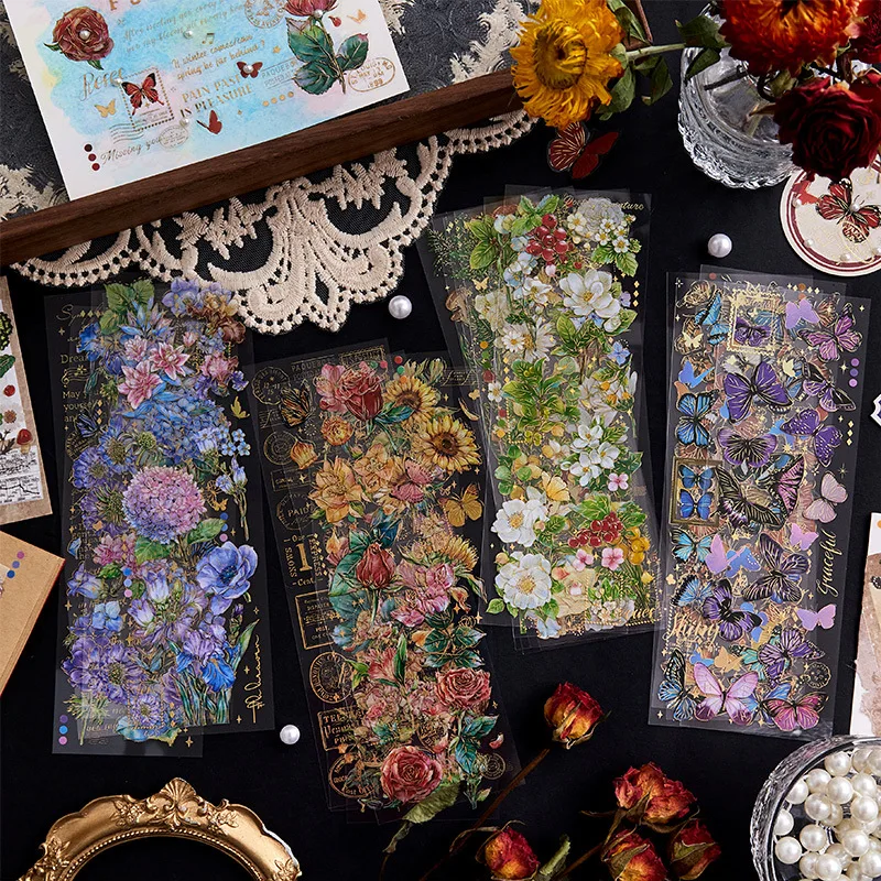 20Pcs Letter From The Flower Decorative Stamping Stickers Retro ...