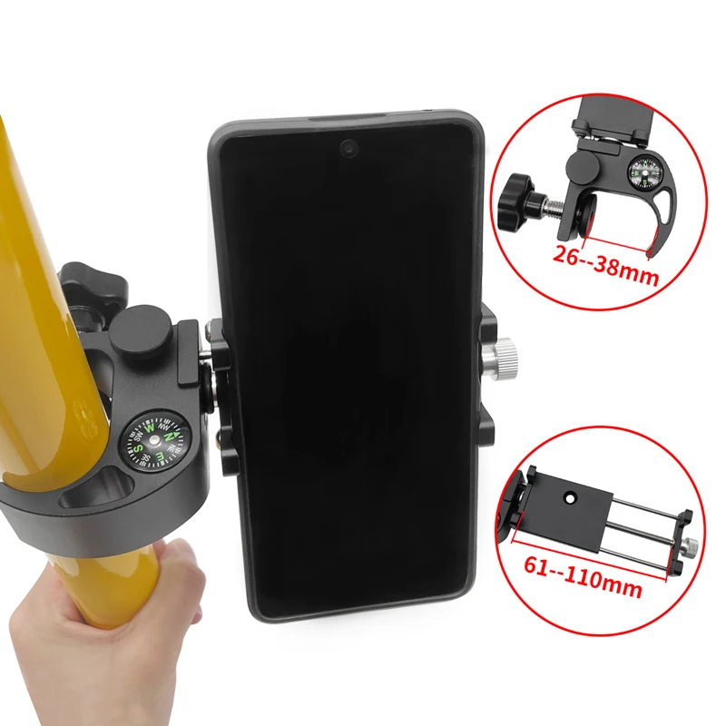 NEW-gps-Pole-Clamp-With-Compass-Phone-Holder-Bracket-Cradle-For-GPS-FOR ...