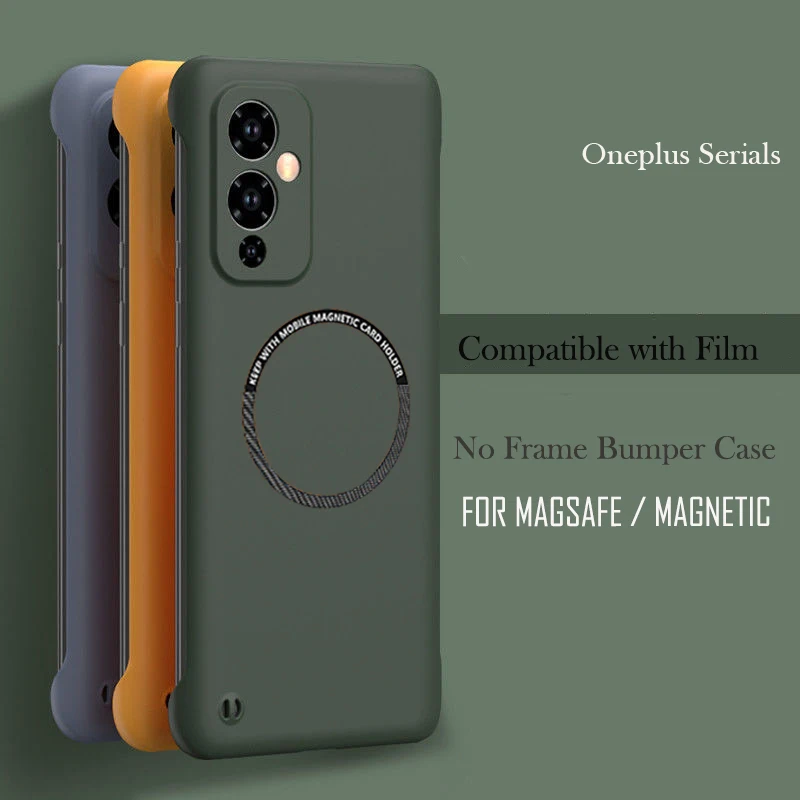 Magnetic-Iron-Plate-Frameless-Hard-PC-Phone-Case-For-Magsafe-Oneplus-10 ...