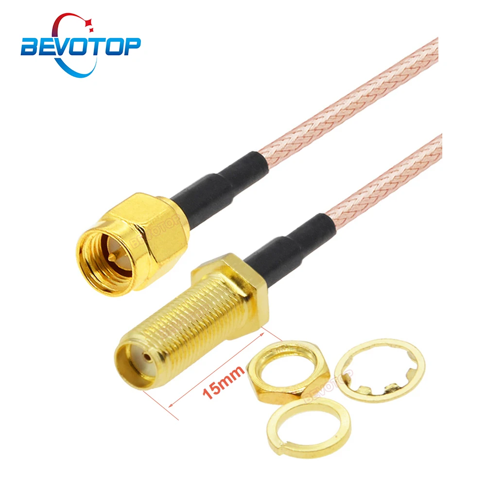 RG316-Cable-15MM-SMA-Female-Bulkhead-to-SMA-Male-Plug-WIFI-Antennna ...