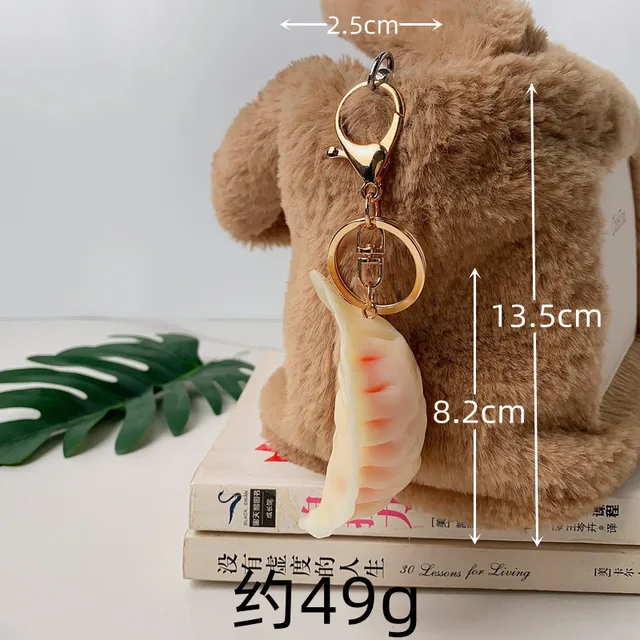 Simulation Food Keychain Dumplings Baozi Noodles PVC Mini Boiled Key ...