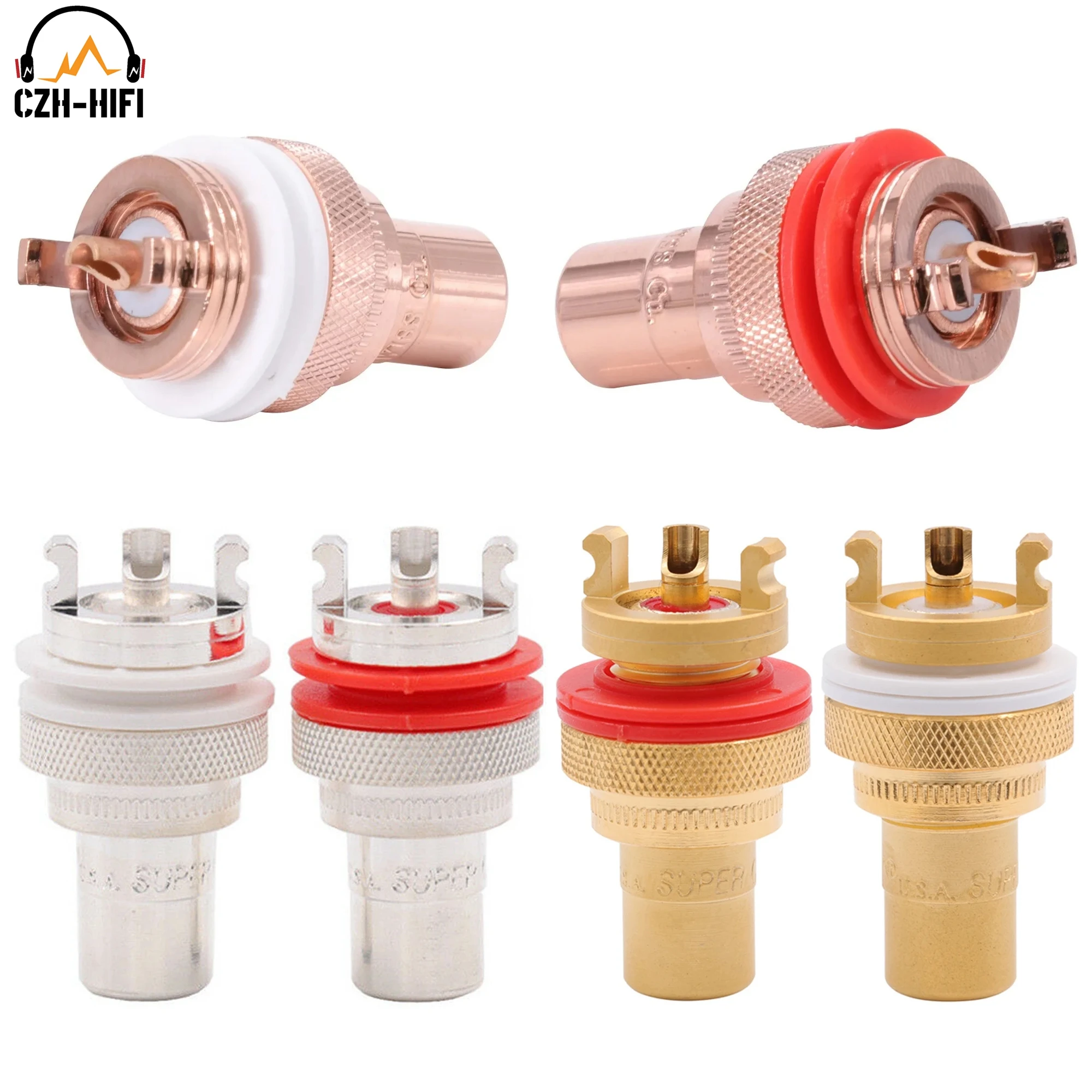 1pc CMC High End Gold Plated Brass Female RCA Socket Phono Jack ...