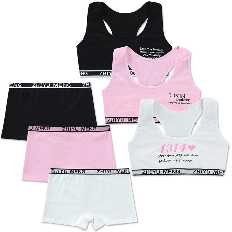 Teenage-Clothes-Sets-Girls-Sport-Underwear-Training-Bra-Panties-Sets-8 ...