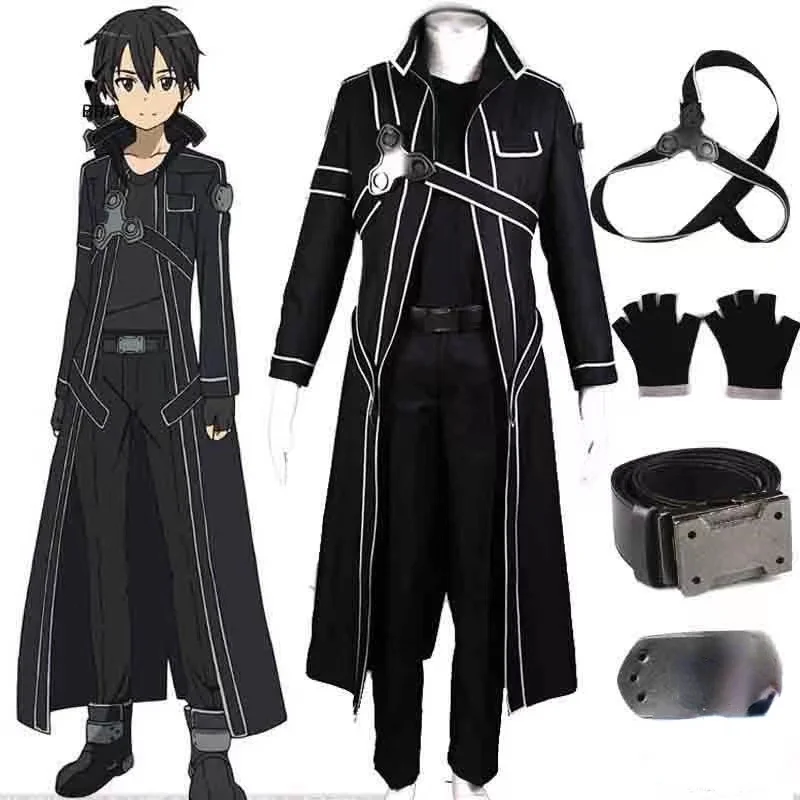 Costumes de Cosplay Anime Sword Art Online, Kirito KazAAKirigaya, Veste ...