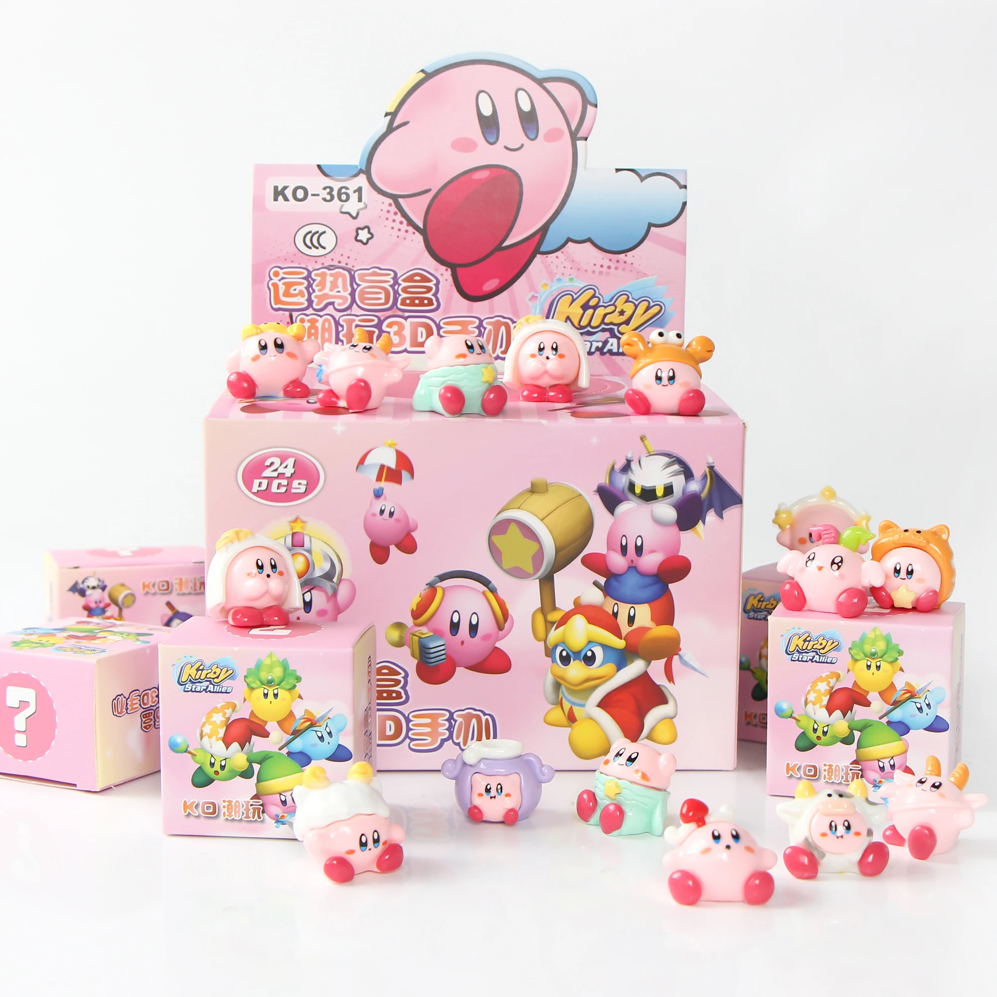 24Pcs/Set Kirby Anime Figure Kawaii Star Kirby Action Figure Model Doll ...