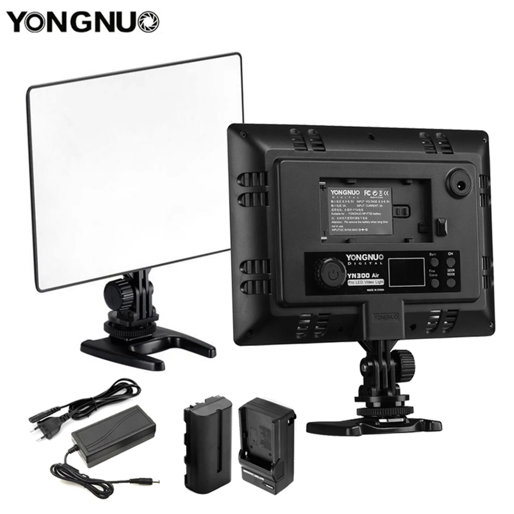 YONGNUO YN300 Air 3200-5500K Bi-color Ultra Thin CRI 95+ On-Camera Led ...