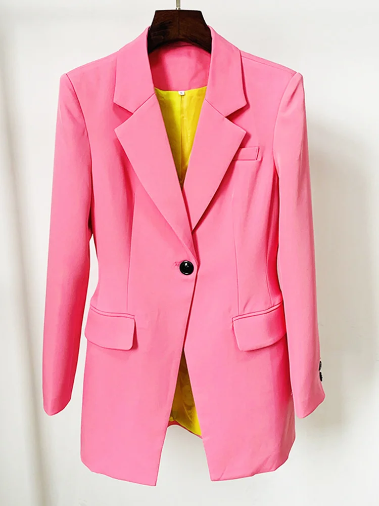 High Street Newest 2022 Stylish Designer Jacket Women's Pink Single ...