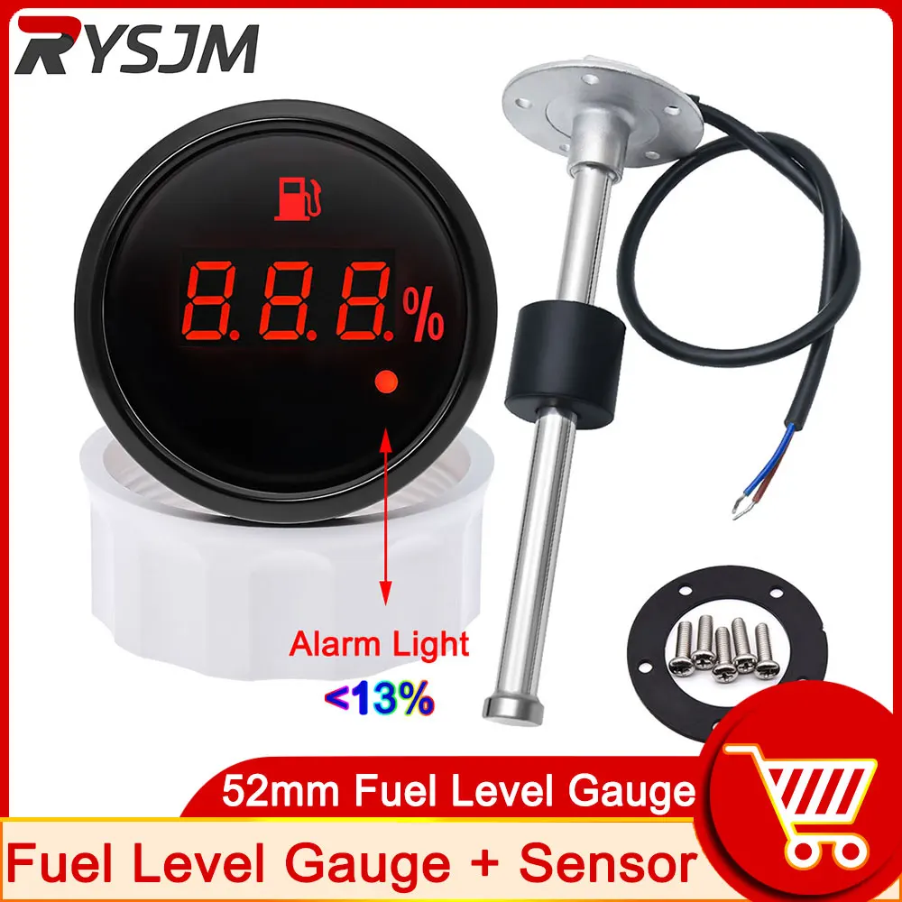 Universal 100-550MM Fuel Level Sensor For 2'' 52mm 0~190 Ohm Digital ...