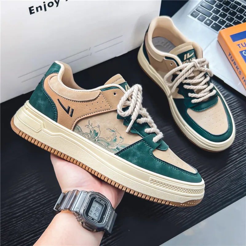 Men-Shoes-Casual-Male-Sneakers-Platform-Leather-Outdoor-Walking-Tennis ...