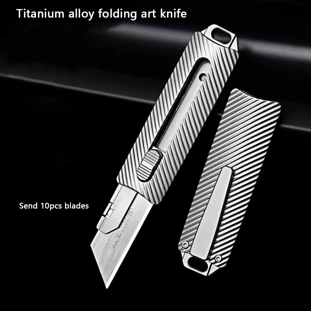 Titanium-Alloy-Utility-Knife-SK5-Blade-EDC-Outdoor-Survival-Tool-Sharp-Cutter-Push-pull-Knife ...