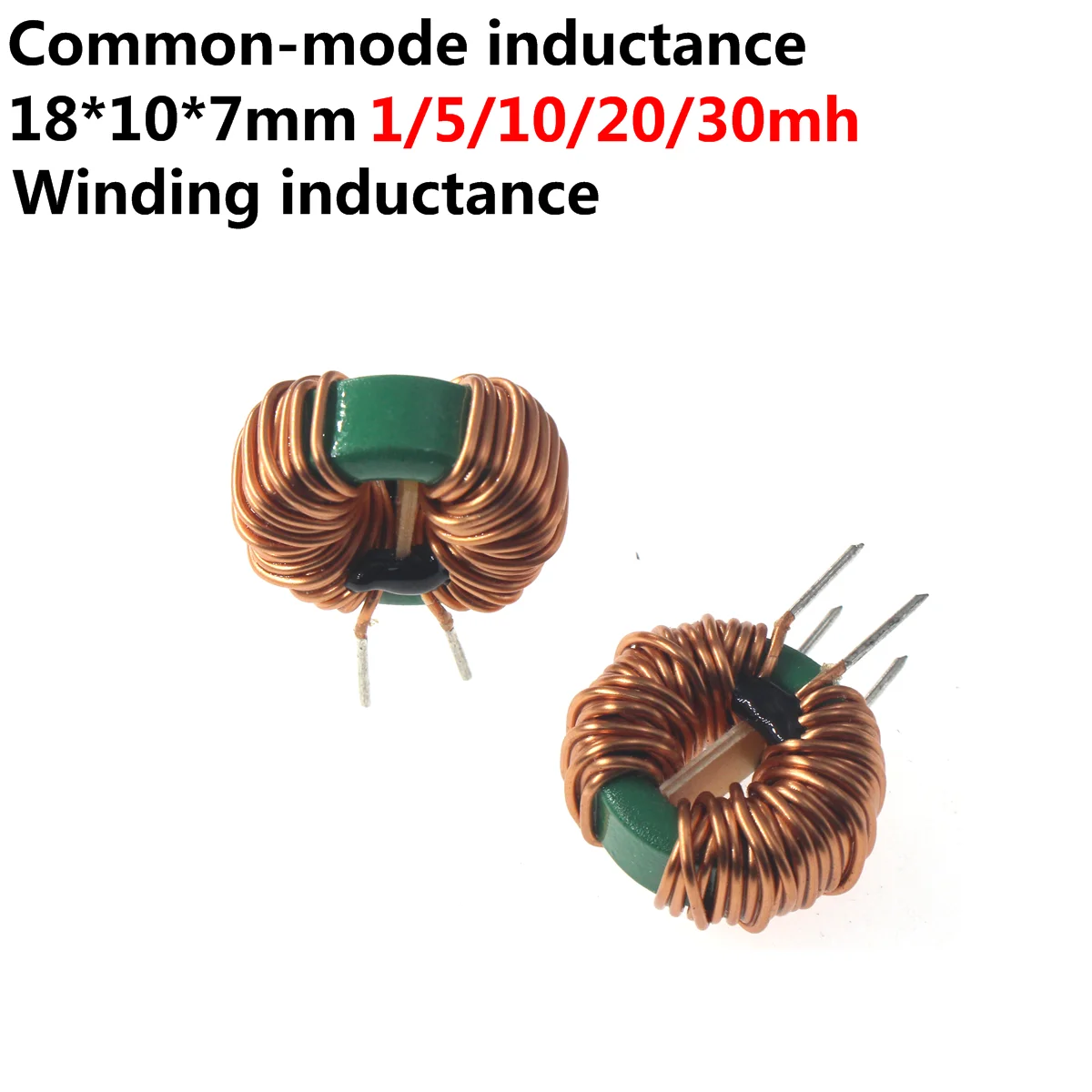 5PCS Common mode inductor 1/5/10/20/30MH 18 * 10 * 7 input filter ...
