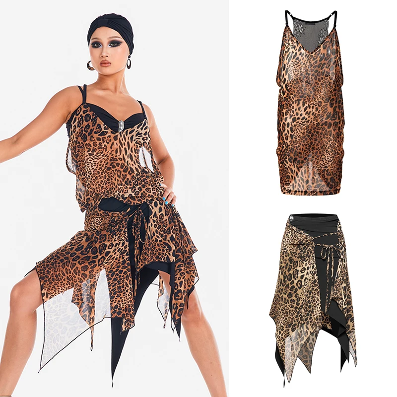 New Women'S Leopard Latin Dance Costume Adults Ballroom Dance ...