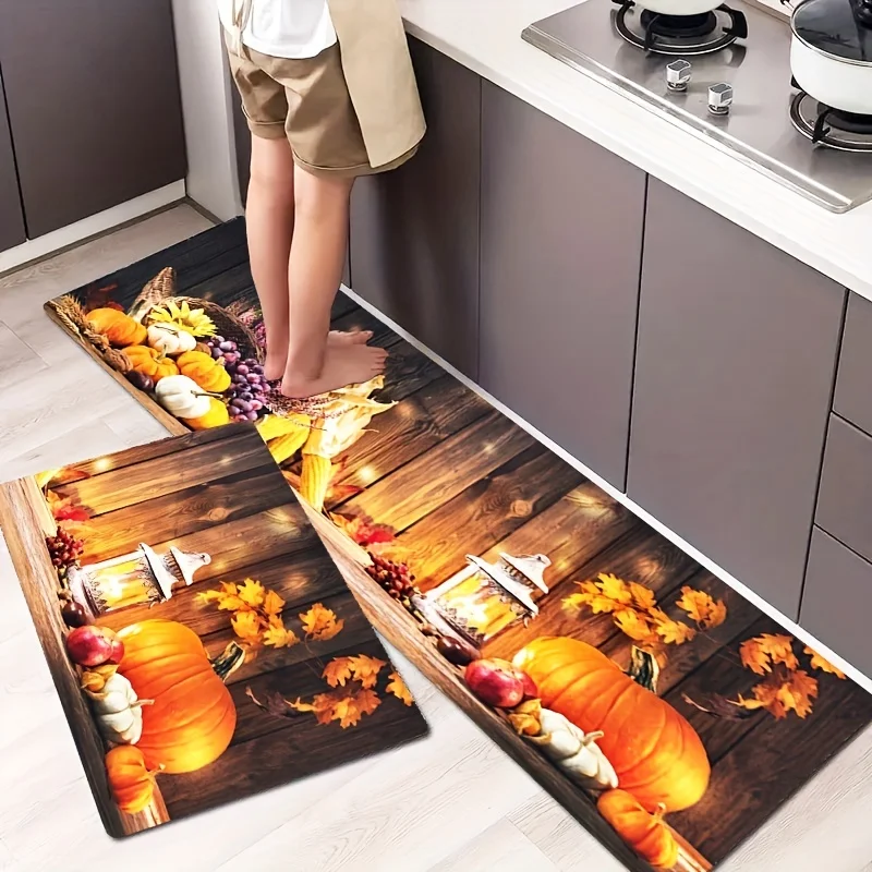 Autumn-Pumpkin-Print-Wood-Grain-Floormat-Thanksgiving-Pumpkin-Maple ...