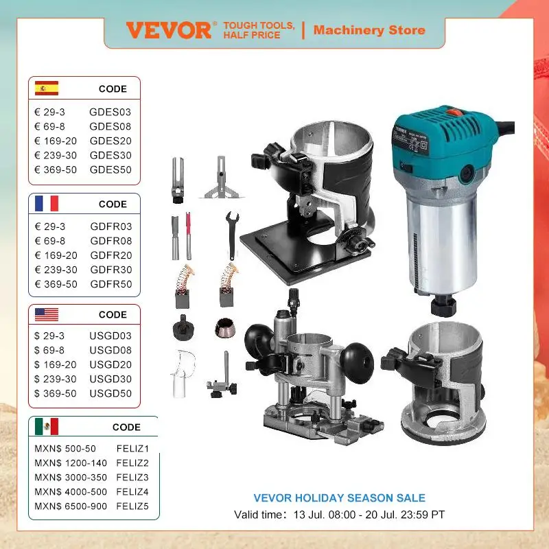 VEVOR-Wood-Router-Wood-Trimmer-Machine-Electric-Hand-Trimmer-30000RPM ...