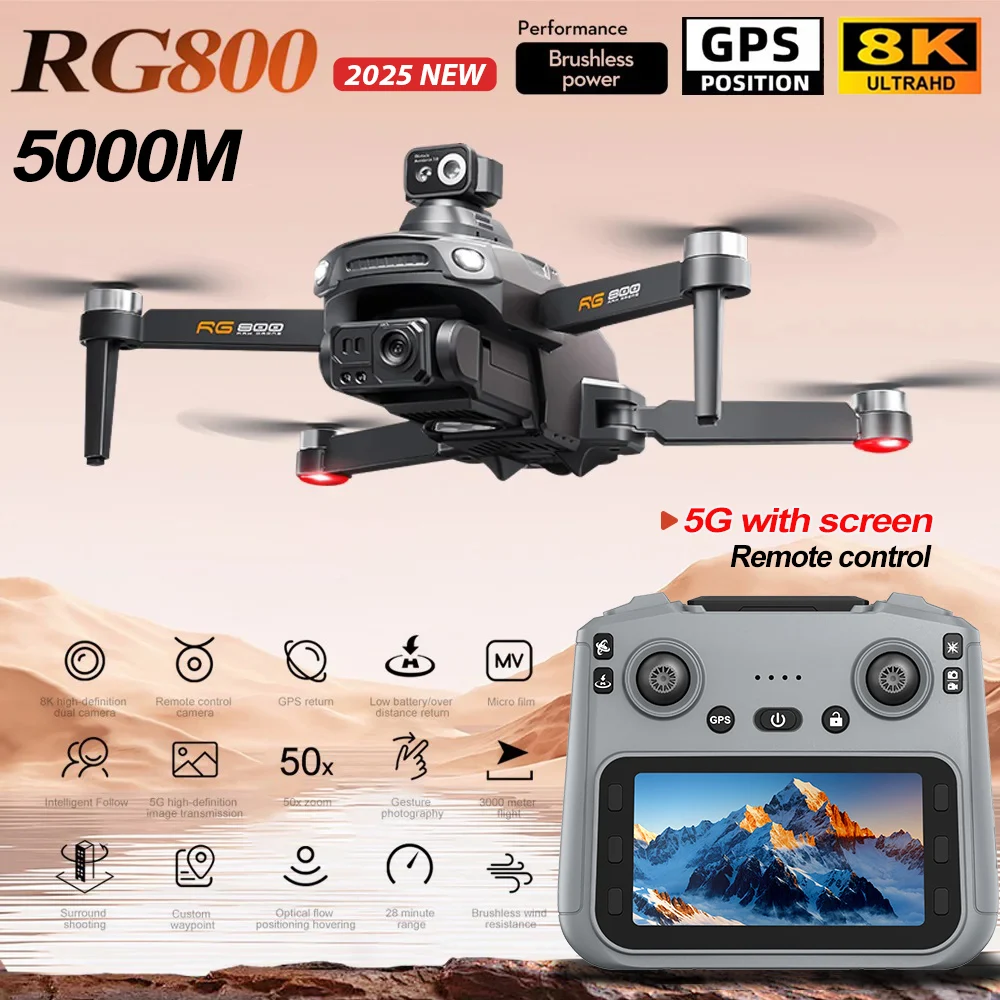 RG800 MAX Drone 8K cámara HD profesional con pantalla grande 5G WIFI ...