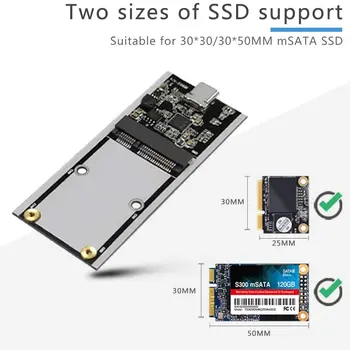 mSATA to USB 3.1 3.0 Type-c SSD Enclosure Aluminum Portable Hard Drive ...