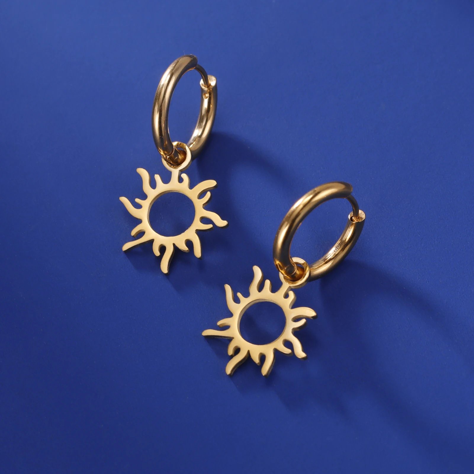 Cazador-pendientes-de-gota-de-t-tem-de-sol-hueco-para-mujer-pendientes ...