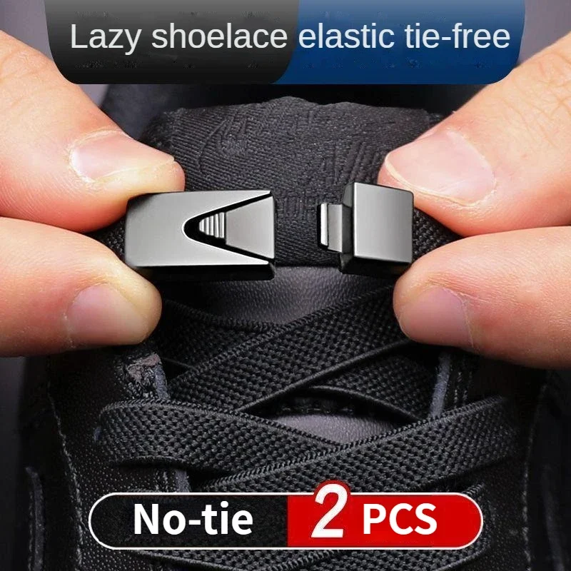 100CM New Press Lock Shoelace Without Tie Flat Elastic Laces Sneakers ...