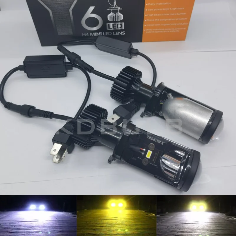 Canbus-120W-Pair-Lamp-H4-LED-Mini-Projector-Lens-3000K-4300K-6000K ...