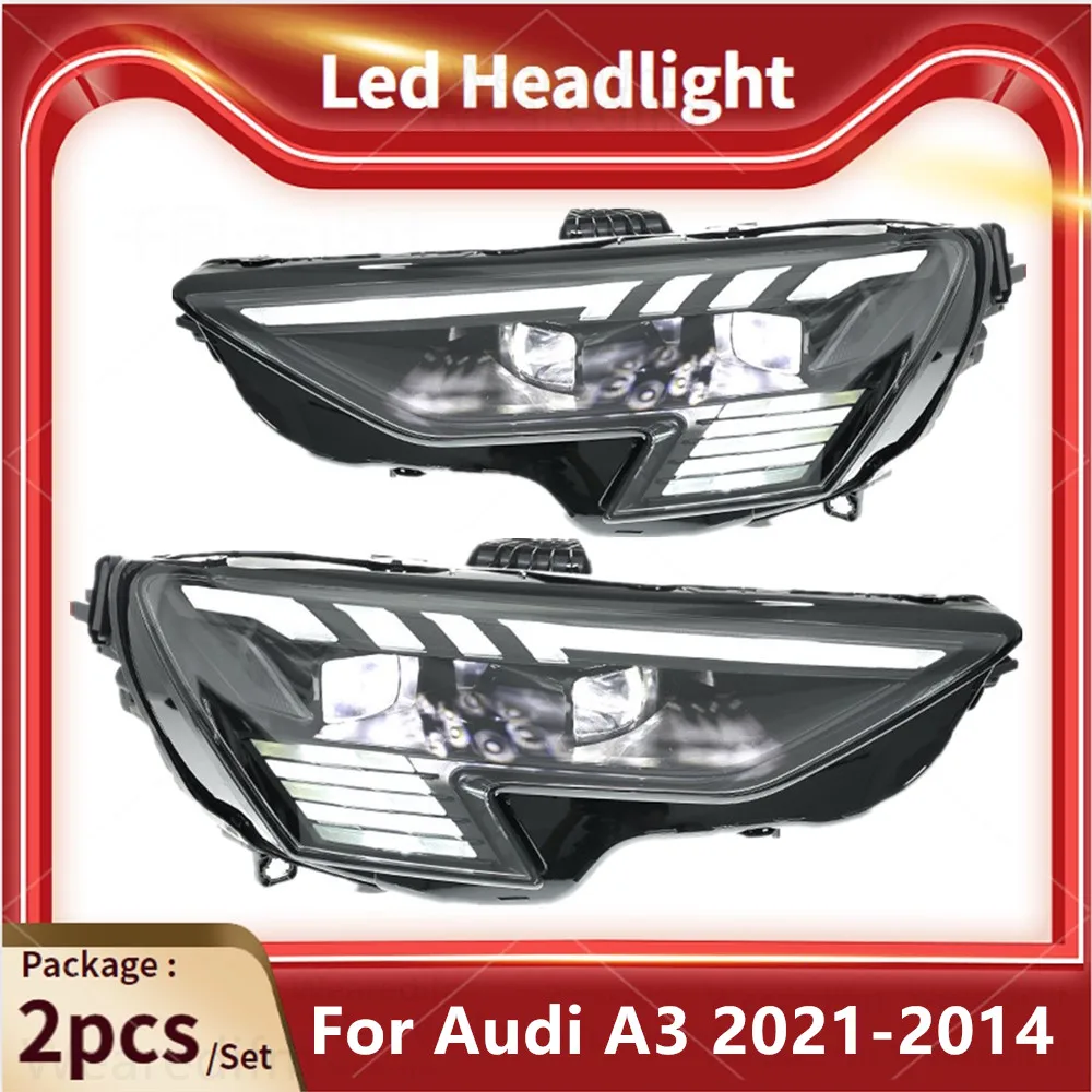 Car-Led-Front-Lights-For-Audi-A3-Headlights-2021-2022-2023-2024-RS3 ...