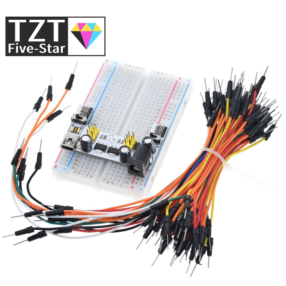 3-3V-5V-MB102-Breadboard-power-module-400-points-Solderless-Prototype ...