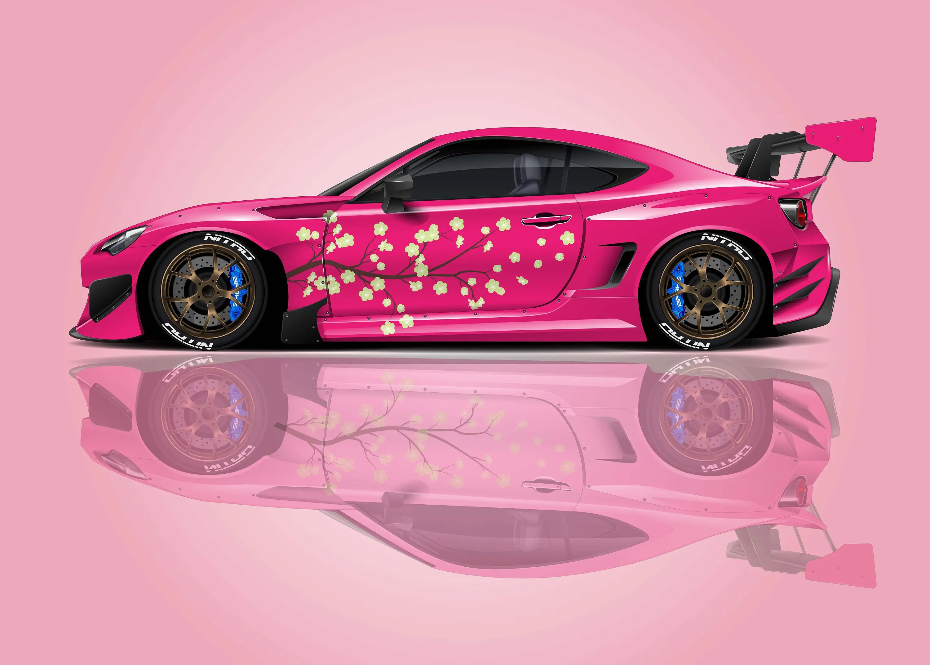 Sakura Cherry Blossom Livery Japanese Side Car Decal 45 Off