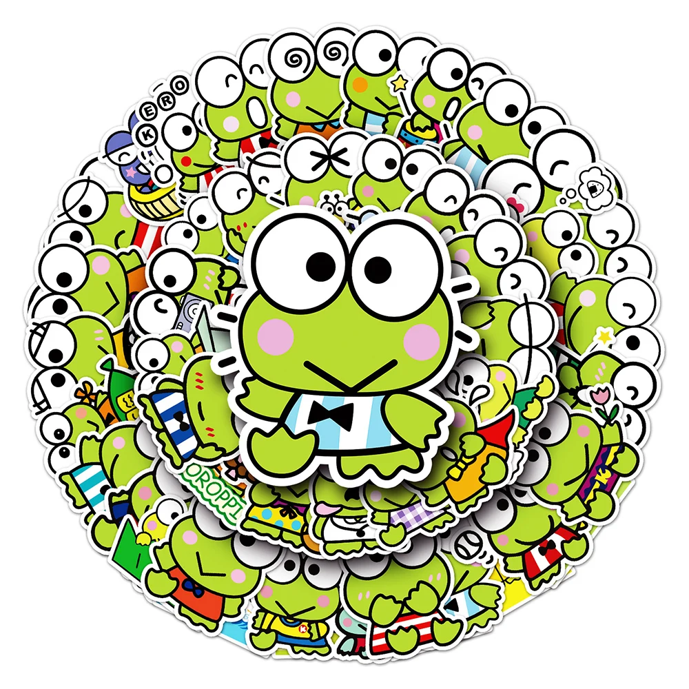 Kuromi Stuff 50Pcs Kero Kero Keroppi Stickers Pack,Kawaii Frog Ghana ...