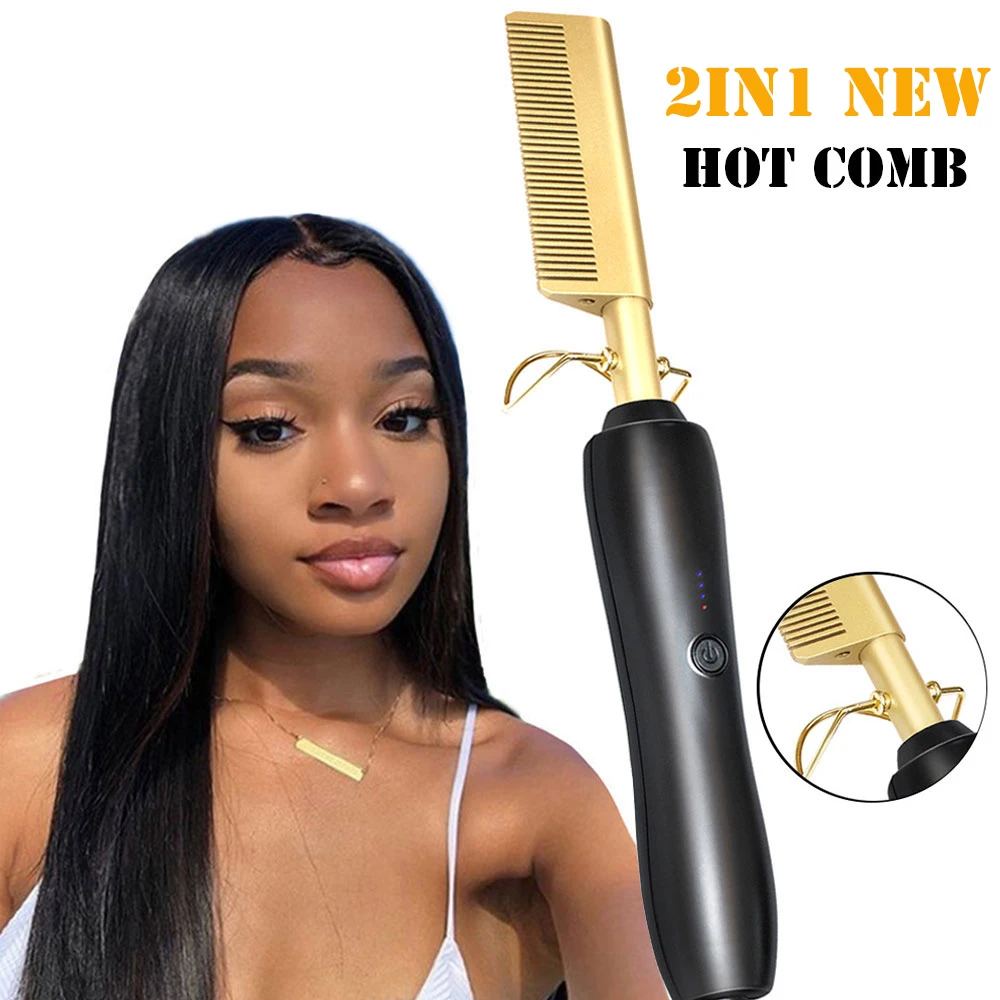 Plancha plana con cepillo térmico para rizar y ondular el cabello ...