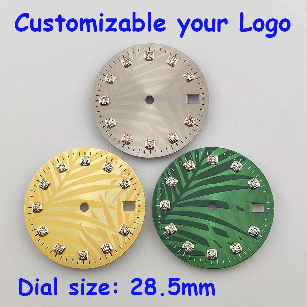NH35-dial-28-5mm-Colored-diamond-none-luminous-dial-Customizable-logo ...