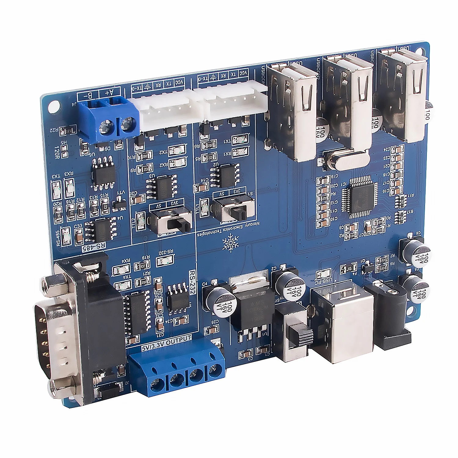 USB to TTL RS232 RS485 Serial Port Converter Board 3 USB HUB Splitter ...