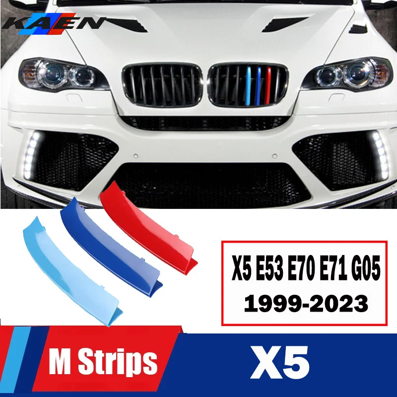 3pcs-ABS-Car-Grille-Sticker-Strip-Cover-Trim-Clip-For-BMW-X5-E53-E70 ...