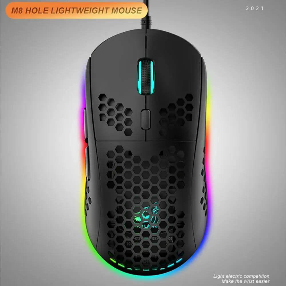 M8-Ultralight-Wired-Gaming-Mouse-Lightweight-Honeycomb-Shell-6-RGB ...
