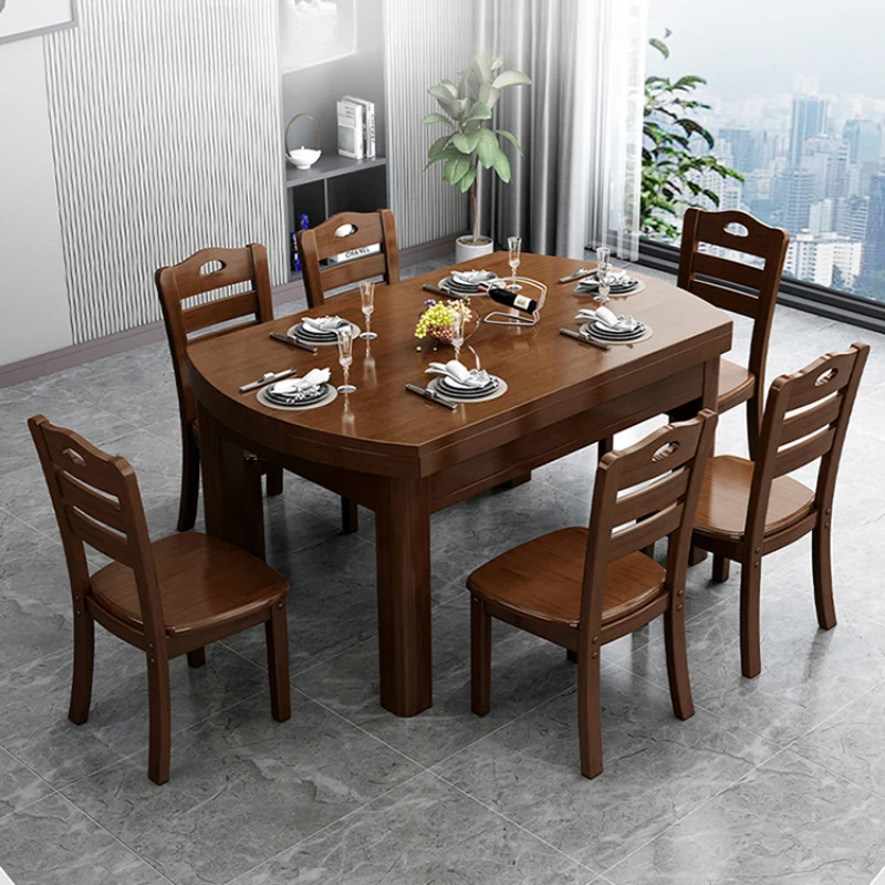 Wooden Round Modern Dining Tables Minimalism Household Rectangle Dining ...