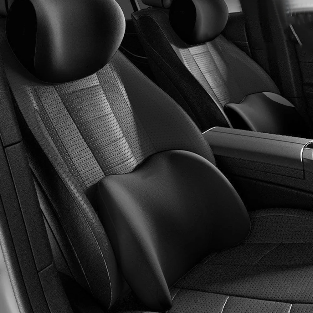 Car-Headrest-Lumbar-Support-Neck-Pillow-Waist-Cushion-Driver-Seat ...