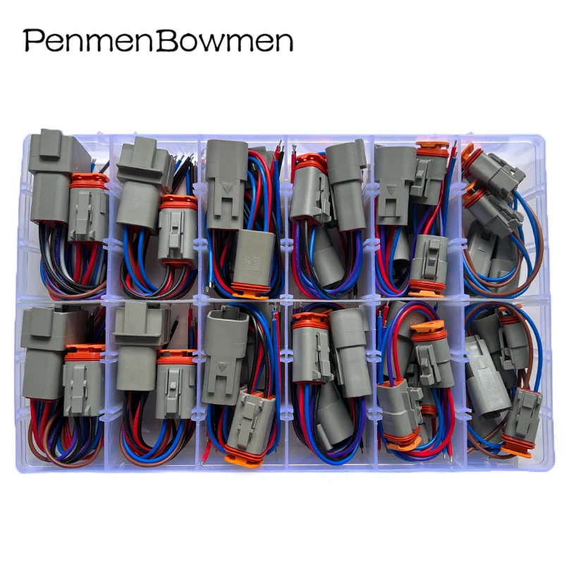 도이치 DT 시리즈 키트 플러그 배선 하네스, 자동 밀폐형 방수 전자 커넥터, 케이블 DT06-2S DT04-2P 포함, 2 3 4 6 8 12 핀