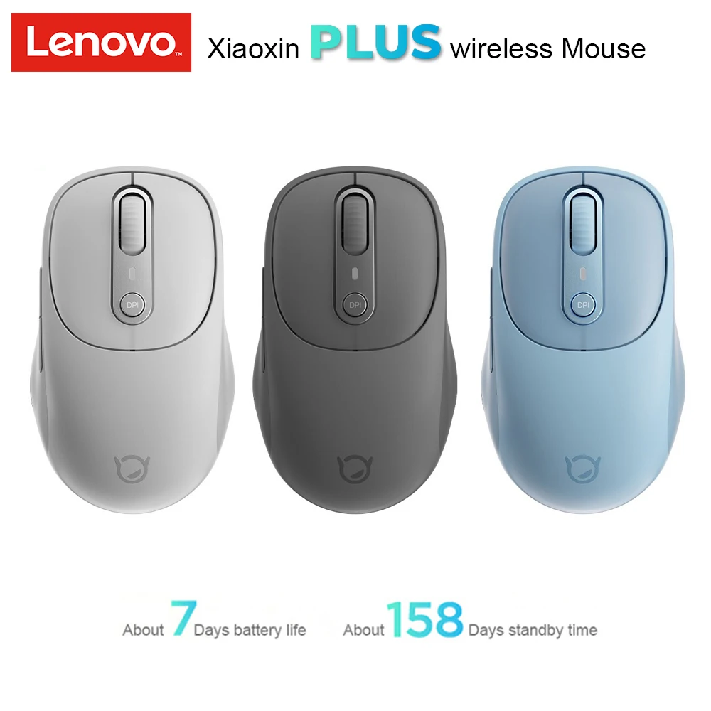 Lenovo Xiaoxin PLUS Bluetooth Mouse Mute Button Light Sound Portable ...