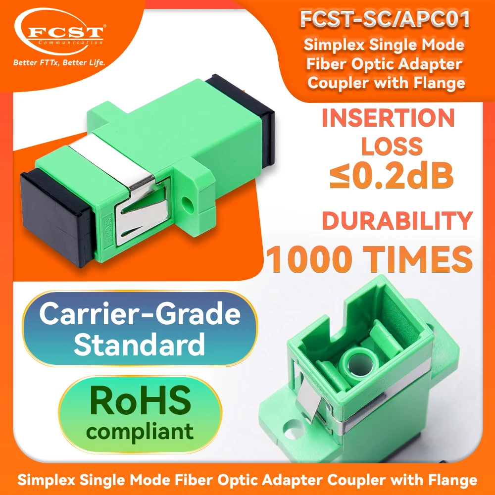 50Pcs-SC-Fiber-Optical-Connector-Adapter-Single-Core-SC-UPC-SM-Flange ...