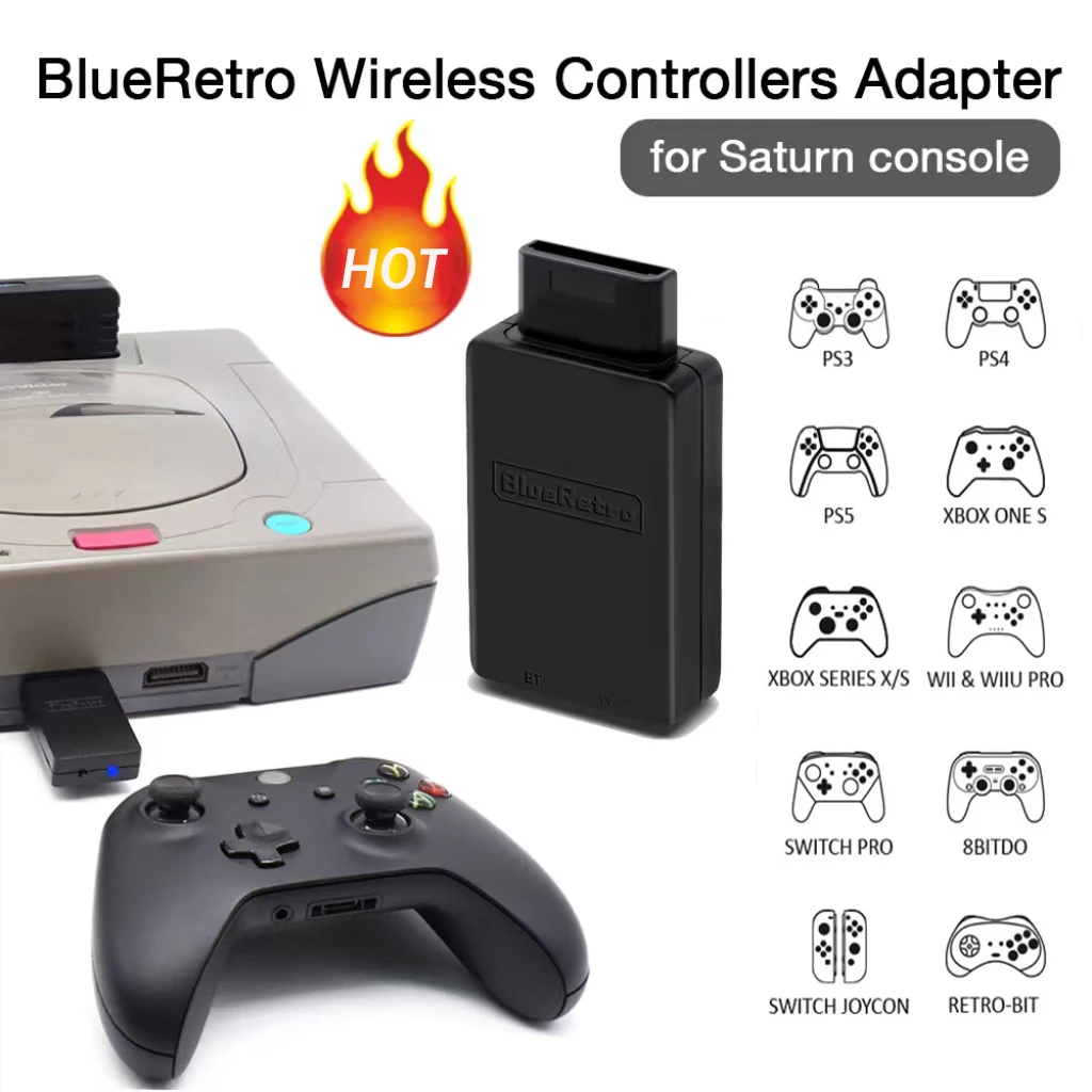 Blueretro Wireless Controller Adapter For Sega Saturn Consoles Support ...