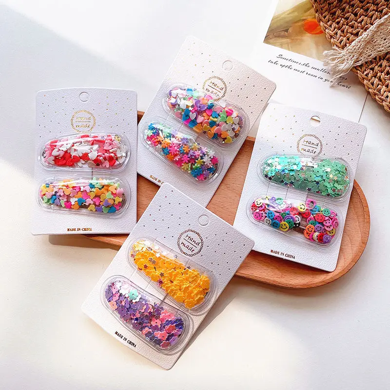 8PCS-CARD-Fashion-PVC-Heart-Kids-Hair-Clip-Girls-Accessories-Clear-BB ...