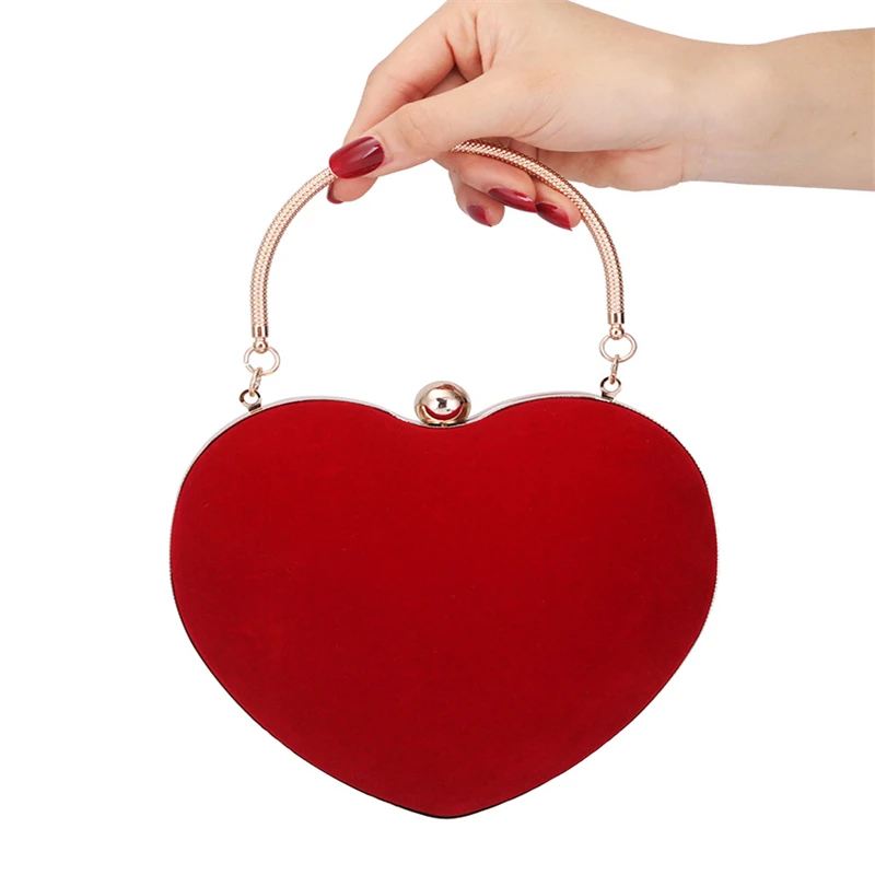 New Handbag Women'S Dinner Bag Fashion Heart Shaped Banquet Bag Handbag ...
